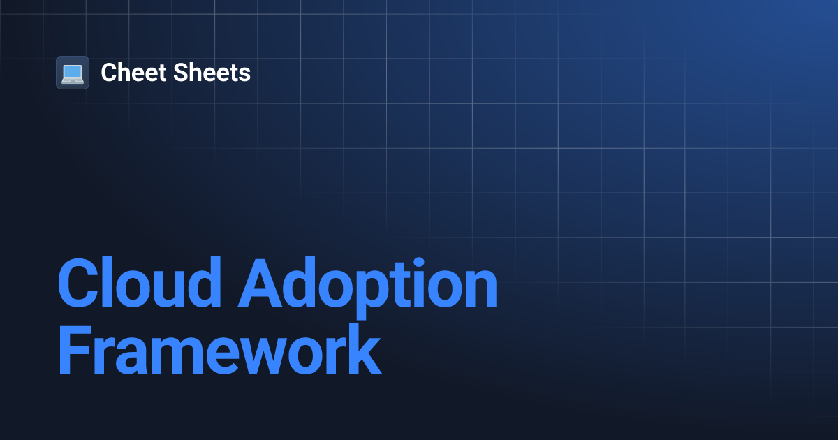 Cloud Adoption Framework | Cheet Sheets