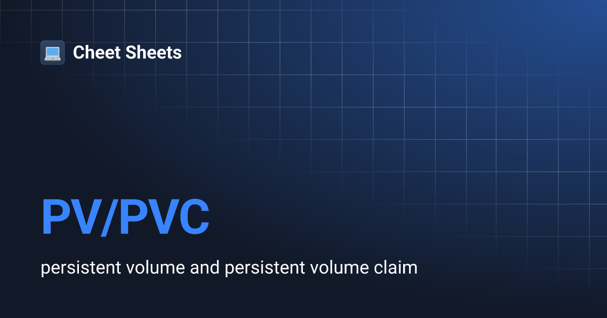 PV/PVC | Cheet Sheets